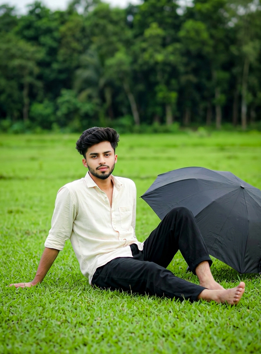 Viral Countryside Umbrella Prompt — Dreamy Nature Portrait AI Edit 8K ...
